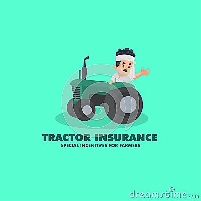 Tractor Insurance Special Incentives For Farmers Vector Mascot Logo ...