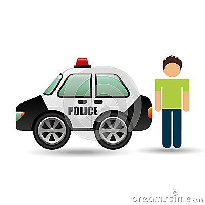 Character Police Car Graphic Cartoon Vector | CartoonDealer.com #80645797