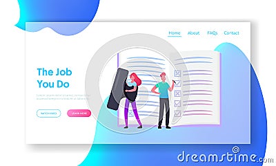 Characters Control Documents Or Goods Quality Landing Page Template ...