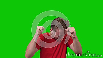 Charming Man Dancing and Waving Green Screen Concept Stock Video ...