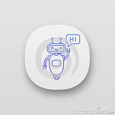 Chatbot Saying Hi App Icon Cartoon Vector | CartoonDealer.com #175561701