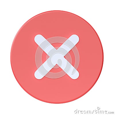 Check 3d Render Icon - Checklist Symbol, Fail Button And Wrong Red ...