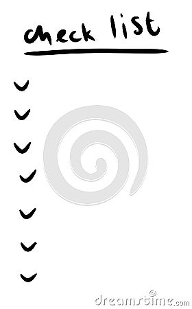Check List - Handwritten Underline Phrase On The Top Of Empty White ...