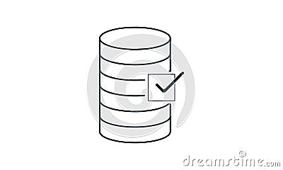 Check Mark, Database, Database Accepted Icon. Vector Illustration ...