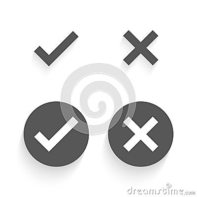 Check Mark Icon Set In Different Style , Vector Black Confirm Symbol ...