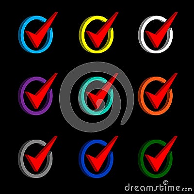 The Check Mark Symbol In Circle Vector Illustration | CartoonDealer.com ...