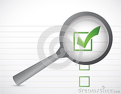 Check Marks List And Magnify Illustration | CartoonDealer.com #33300838