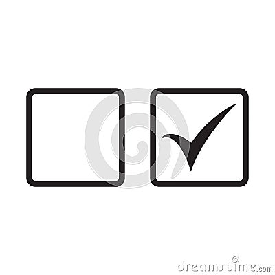 Checkbox Set With Blank And Checked Checkbox Vector Icon. Royalty-Free Cartoon | CartoonDealer ...