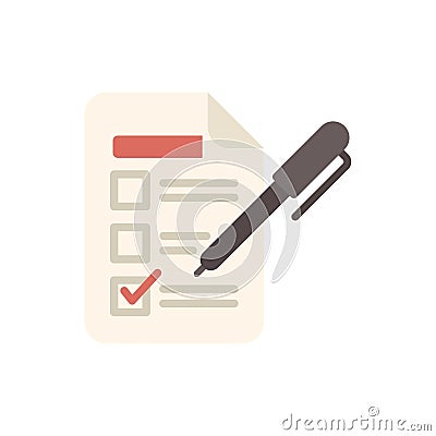 Checklist With Pen Marking Completed Tasks Vector Illustration ...
