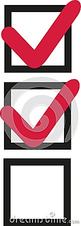 Checklist Triple With Three Red Checks Stock Photography ...