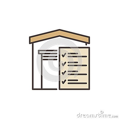 Checklist And Warehouse Vector Logistics Concept Colored Icon ...