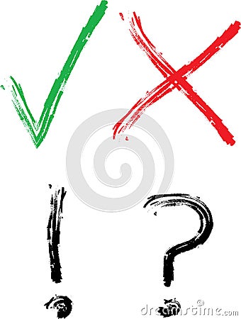 Checkmark, X, Exlamation Mark, Question Mark Royalty-Free Stock ...