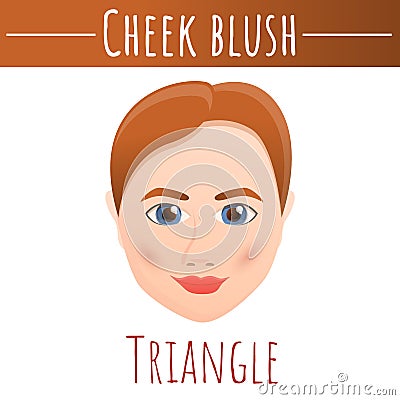 Cheek Blush Triangle Face Concept Background, Cartoon Style ...