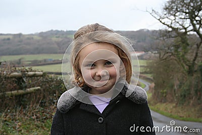 Cheeky Looking Girl On Country Walk Royalty-Free Stock Photography ...
