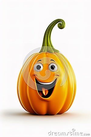Cheerful Gourd Character Clipart On White Background Stock Image ...