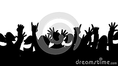 Cheering Crowd Silhouettes Looping Animation Stock Video - Video of ...