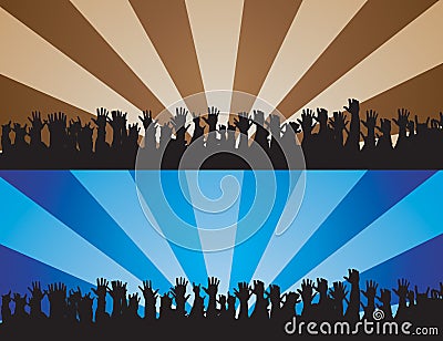 Cheering Hands II Cartoon Vector | CartoonDealer.com #2521689