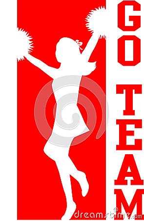 Cheerleader Go Team Red/EPS Cartoon Vector | CartoonDealer.com #6278193