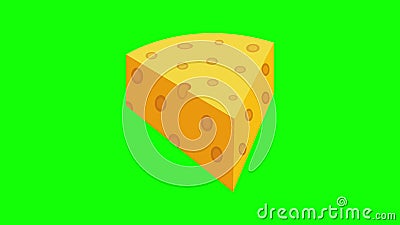 Cheese Piece Icon, Loop Animation with Alpha Channel, Green Screen ...