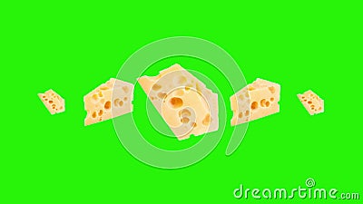 Cheese Slices Animation Graphic Source Element, Chroma Key Stock ...