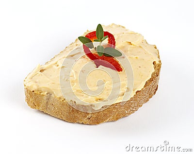 Cheese Spread With Pepper On Bread Royalty-Free Stock Image ...