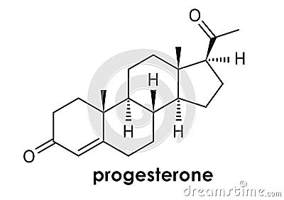 Chemical Formula Of Progesterone Hormone, Vector Molecule Structure ...