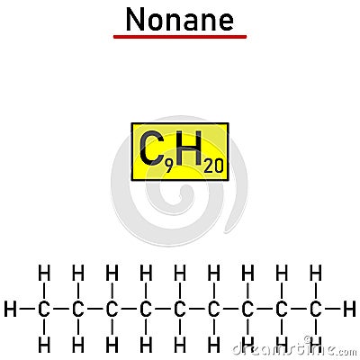 Chemical Notation Of The Nonane Molecule Royalty-Free Stock Photography ...