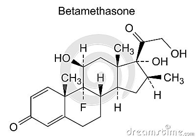 Chemical Structure Of Betamethasone, Drug Substance Stock Image ...