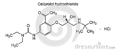 Chemical Structure Of Celiprolol Hydrochloride, Drug Substance Royalty ...