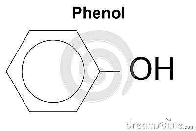 Chemical Structure Of Phenol (Aromatic Compound Royalty-Free Stock ...