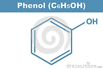 Chemical Structure Of Phenol (C6H5OH) In Blue Royalty-Free Stock ...