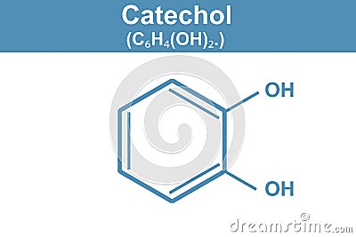 Chemistry Illustration Of Catechol C6H4(OH)2 In Blue Royalty-Free ...