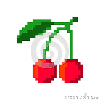 Cherry Pixel , Pixel Art Illustration | CartoonDealer.com #143947356