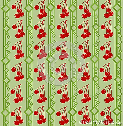Cherry Retro Wallpaper Vector Illustration | CartoonDealer.com #4753888
