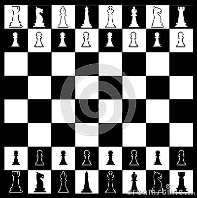 Chess Board Layout Cartoon Vector | CartoonDealer.com #96969803