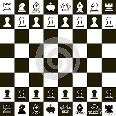 Chess Board. Top View Chess Pieces. Vector Illustration | CartoonDealer ...