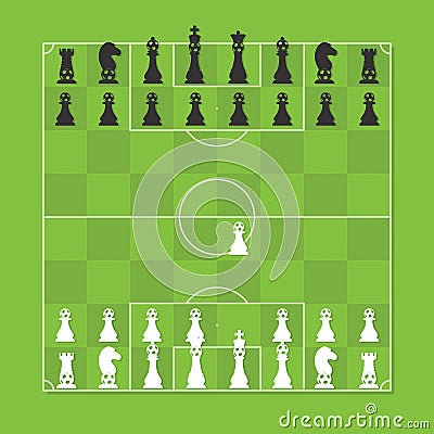 Chess Figure Stylized Soccer Tactic Table Cartoon Vector ...