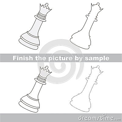 Chess Queen. Drawing Worksheet. Stock Vector - Image: 70126393