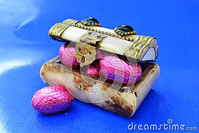 Chest With Chocolate Easter Eggs Royalty-Free Stock Photography ...
