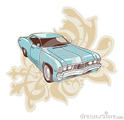 Chevrolet Impala Lowrider Cartoon Vector | CartoonDealer.com #16095881