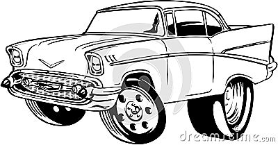 1957 Chevy Cartoon Illustration | CartoonDealer.com #133157528