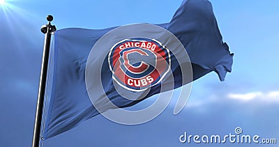 Chicago Cubs Team Flag, American Professional Baseball Team, Waving ...
