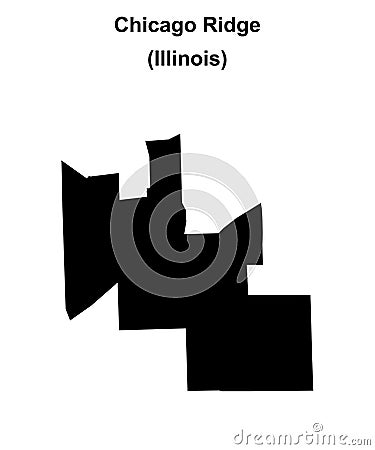 Chicago Ridge Outline Map Cartoon Vector | CartoonDealer.com #357275073