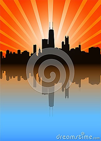 Chicago Skyline Cartoon Vector | CartoonDealer.com #2898031