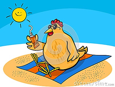Chicken On The Beach Cartoon Stock Images - Image: 34831754