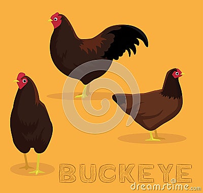 Chicken Buckeye Cartoon Vector Illustration | CartoonDealer.com #92154238