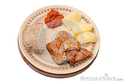 Chicken Meat Served With Ajvar And Potato Royalty-Free Stock Image ...