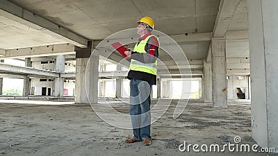 Chief Superintendent Engineer at Construction Site Stock Video - Video ...