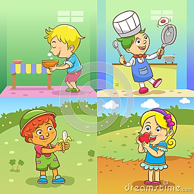 Child Activities Vector Illustration | CartoonDealer.com #49074028