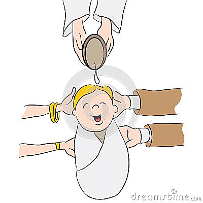 Child Being Baptized Cartoon Stock Vector - Image: 57325891